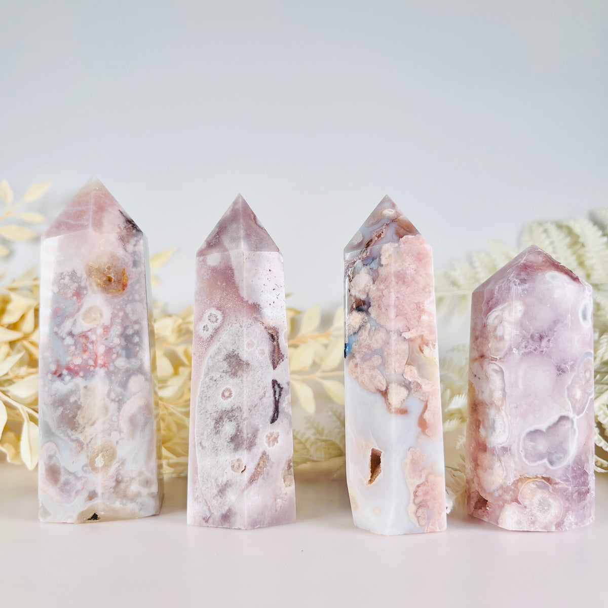 Blue Flower Agate x Quartz Tower (K) – Hush And Flourish